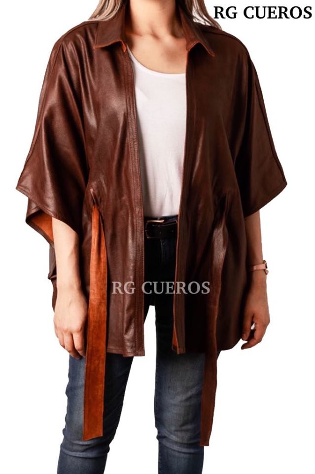 Camperas Mujer: Capa Reversible De Cabra - Habano